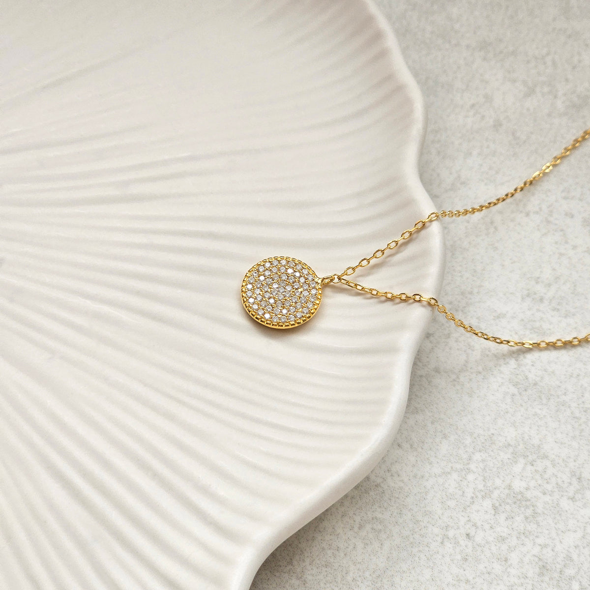 Crystal Medallion Necklace I Dainty Necklaces I Safana Jewellery