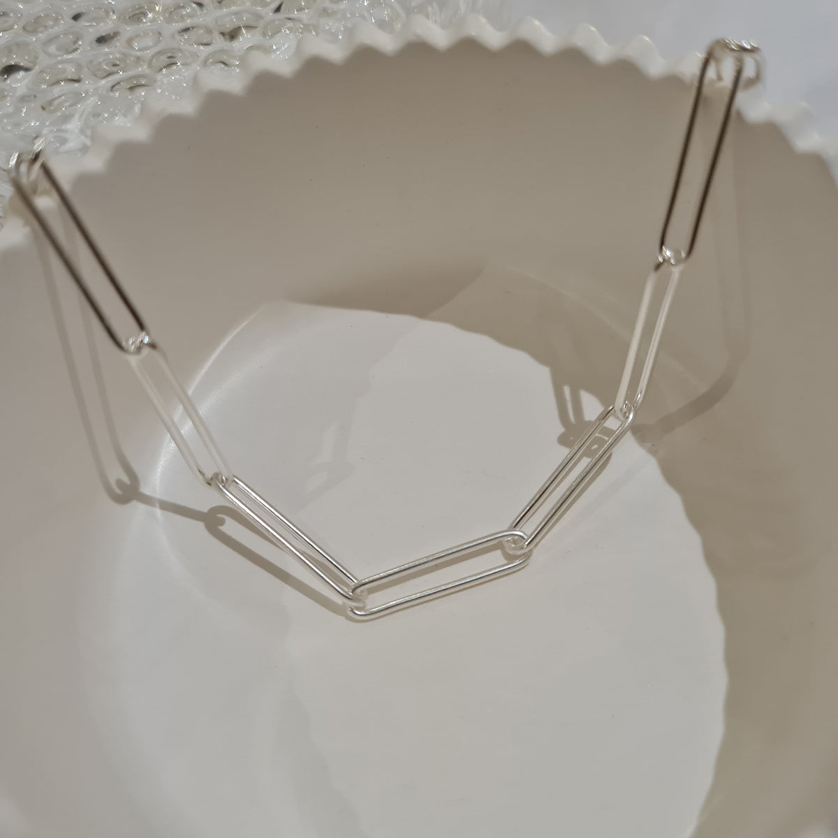 Rectangle Link Chain Silver I Paper Clip Link Chain Silver I Safana ...